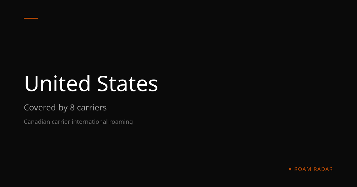 United States Roaming: 8 Carriers (2026) | Roam Radar